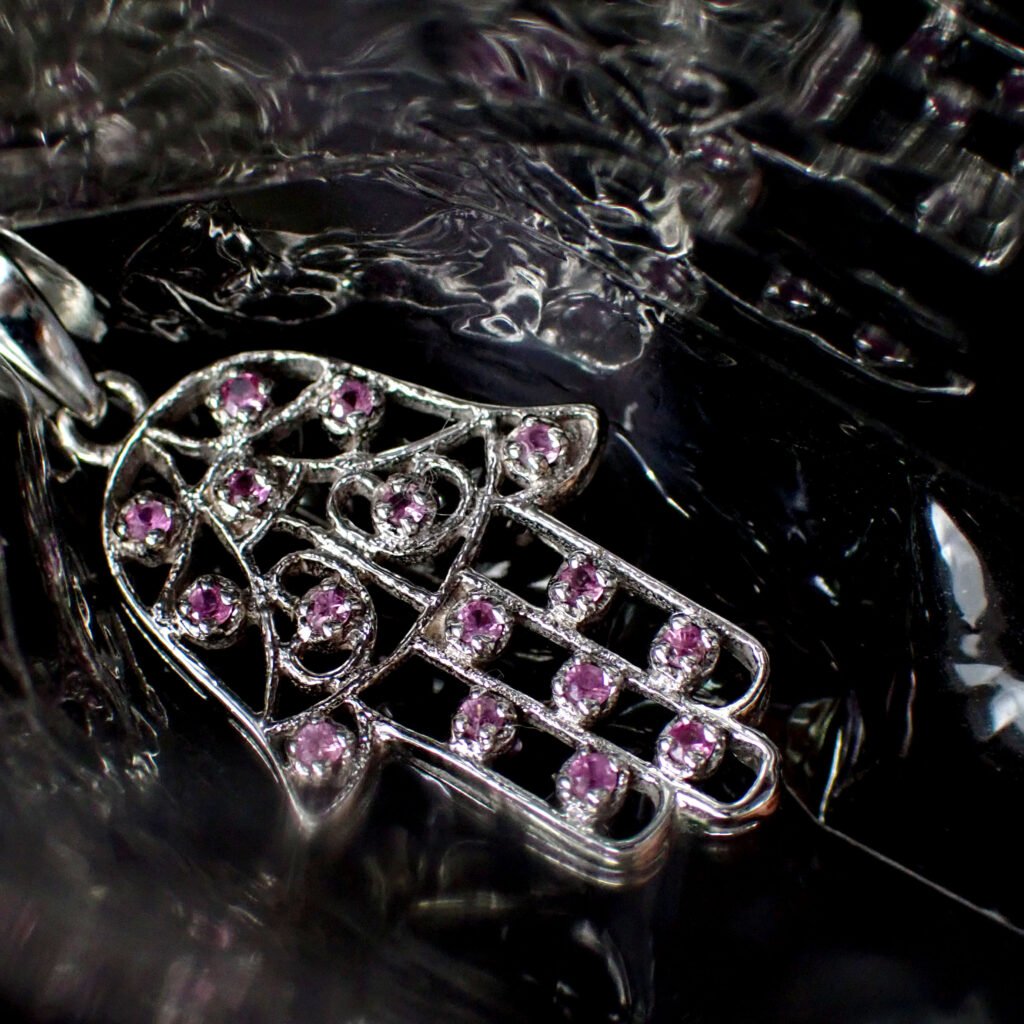 Hand of Fatima Sapphire Pendant [ 925 Silver ] - Nee Gem & Jewelry