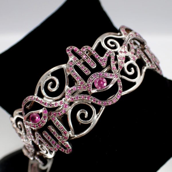 Hand of Fatima Ruby Bracelet [ 925 Silver ] - Nee Gem & Jewelry